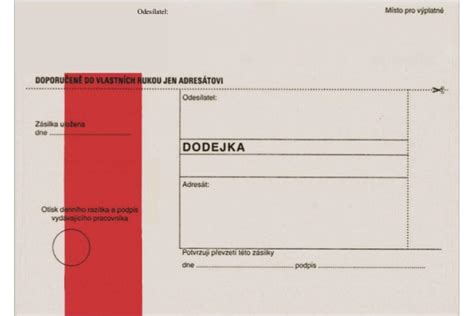 Obálka B6 125x176 Mm Dodejka Bez Poučení červený Pruh Recyklovaná 1 000 Ks Smerocz