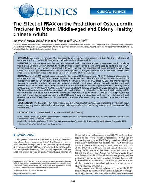Solution Effect Of Frax In Prediction Of Osteoporotic Fractures