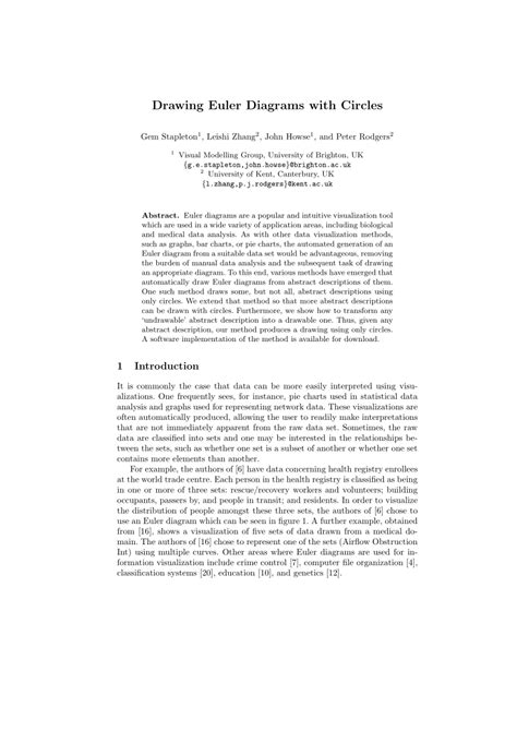 PDF Drawing Euler Diagrams With Circles
