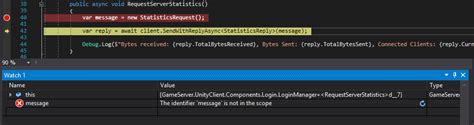When Debugging C In Vs With Unity Tools For Vs All Variables Are Out