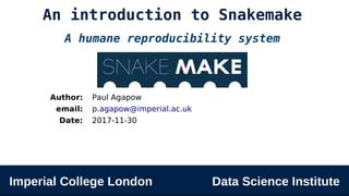 Introduction To Snakemake PDF