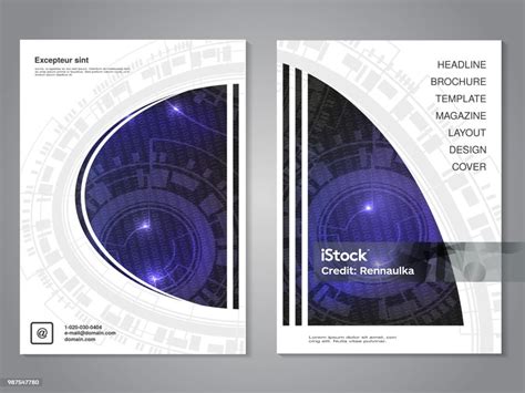 기술 설계 Binare 코드와 바퀴의 배경 가진 추상 전단지와 벡터 현대 브로슈어 레이아웃 템플릿입니다 A4 크기에 대 한 가로