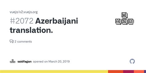 Azerbaijani Translation · Issue 2072 · Vuejs · Github