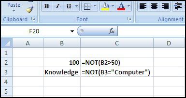 NOT Function NOT Function In Excel Microsoft Office Training