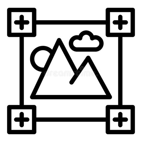 image plotter icon outline vector printer format stock illustration