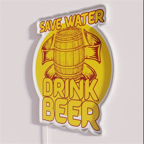 Save Water Drink Beer Rgb Led Sign Neon Factory