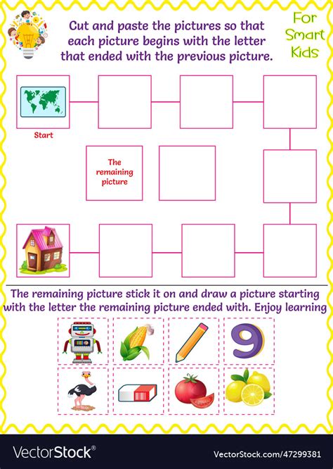 Logic Worksheet Royalty Free Vector Image VectorStock