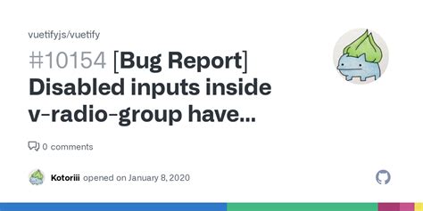 Bug Report Disabled Inputs Inside V Radio Group Have Wrong Font Color · Issue 10154
