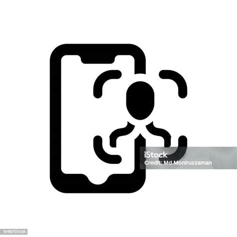 Biometrics Of A Man Face Detection Recognition And Identification Flat Design Stock Illustration