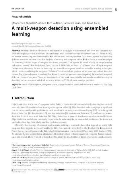 A Multi Weapon Detection Using Ensembled Learning