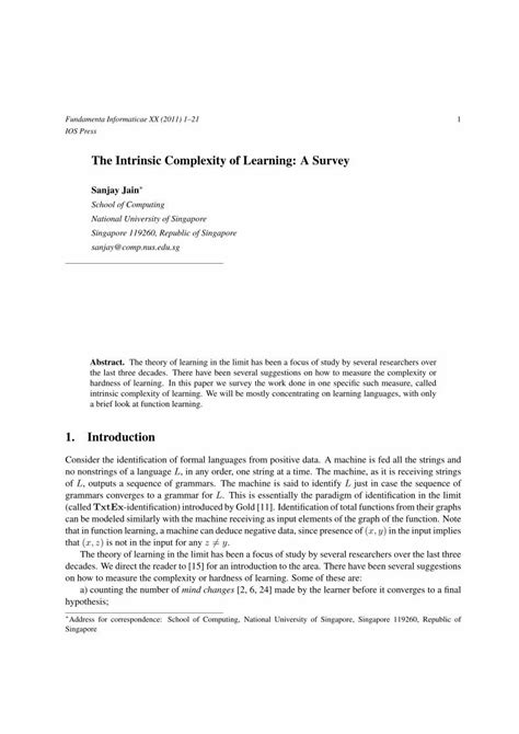 pdf the intrinsic complexity of learning a survey dokumen tips