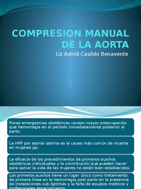Compresion Manual De La Aorta Pdf Legumbres Parto