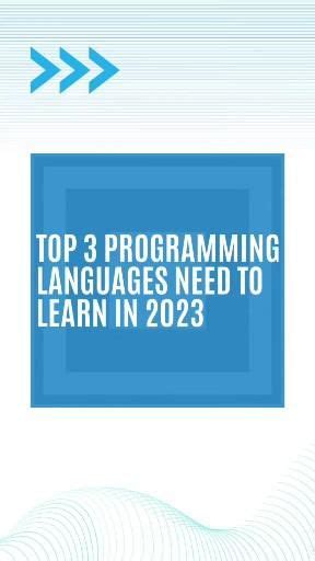 Top 3 Programming Languages Need To Learn In 2023 Video Programming