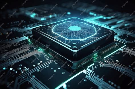 Premium Photo Artificial Cyber Brain For Neural Networks Design Glowing Gpu Circuit Board