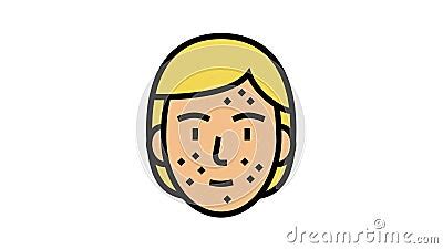 Face Skin Rash Color Icon Animation Stock Video Video Of Linear Compound