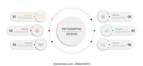 6 Data Infographics Tab Layout Template Stock Vector Royalty Free 2586616073 Shutterstock