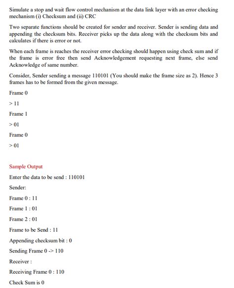 Solved Simulate A Stop And Wait Flow Control Mechanism At Chegg