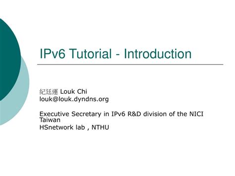 PPT IPv Tutorial Introduction PowerPoint Presentation Free Download ID