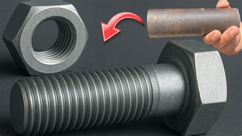How To Make A Massive Big Bolt And Nut From Iron Shaft Making A Giant