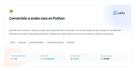Conversión A Snake Case En Python Labex