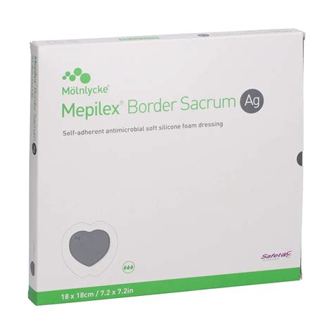 Mepilex Border Sacrum Ag Antimicrobial Self Adherent Soft Silicone Mul