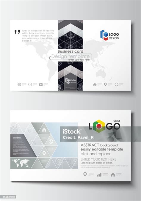 비즈니스 카드 템플릿입니다 쉬운 편집 레이아웃 평면 스타일 템플릿을 벡터 일러스트 레이 션 첨단 기술 디자인 시스템을 연결입니다 과학 및 기술 개념입니다 미래 추상 배경