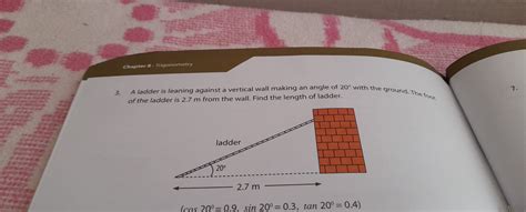 Solved Chapter 8 Trigonometry 7 3 A Ladder Is Leaning Against A