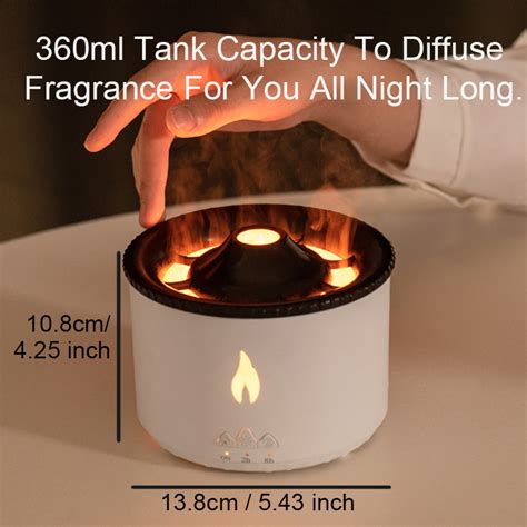 Volcano Jellyfish Aroma Diffuser V19 360ml Volcano Flame Diffuser Essential Oil Volcano