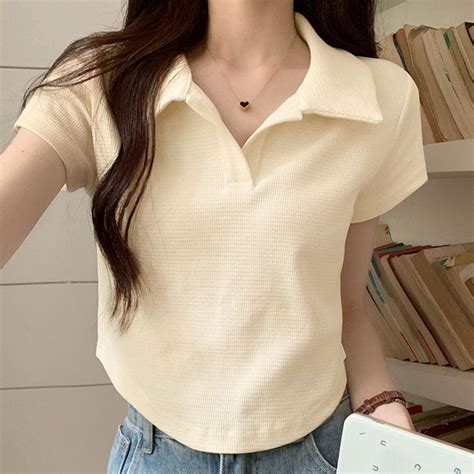 베이지하루 여름 반팔 카라넥 티셔츠 여성 슬림핏 크롭 봄 탑 상의 이너 화이트 블랙 베이지 핑크 면티 단체티 기본티 베이직 심플 데이트룩 캠퍼스룩 대 대 여자옷