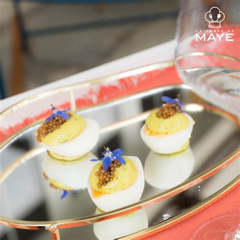 Mimosa Eggs With Wild Garlic And Mustard Seed Pickles Maison Maye