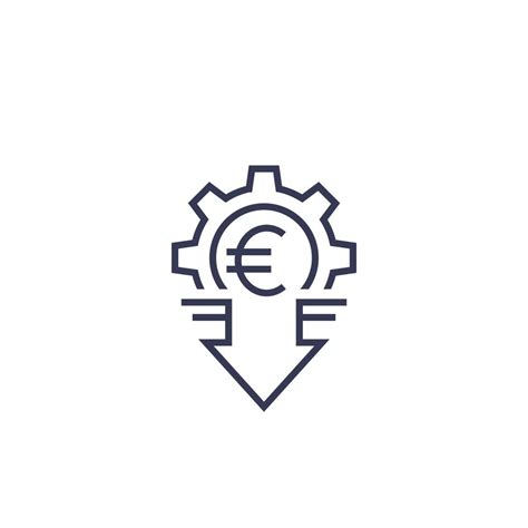 Cost Reduction Icon With Euro Linear 5467023 Vector Art At Vecteezy