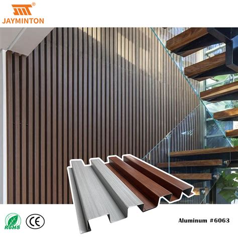 3d Wood Grain Aluminum Wave Corrugated Fluted Wall Panel For Interior