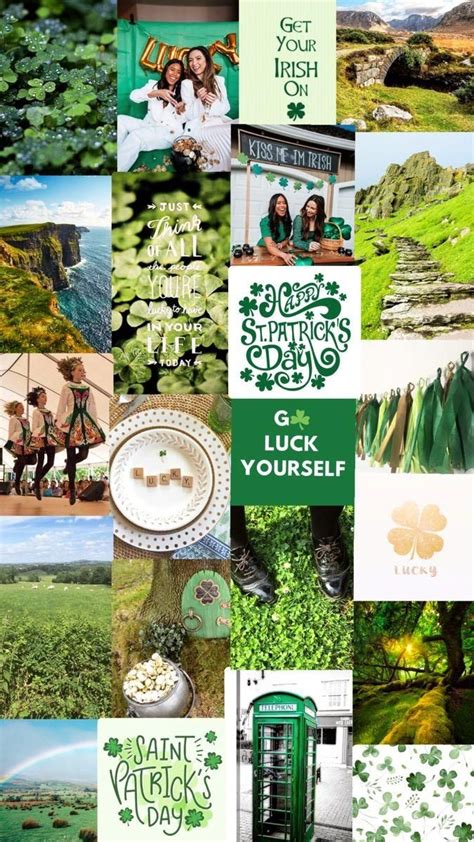 Cute Collage Background St Patrick S Day Wallpaper Preppy Wallpaper St Patrick
