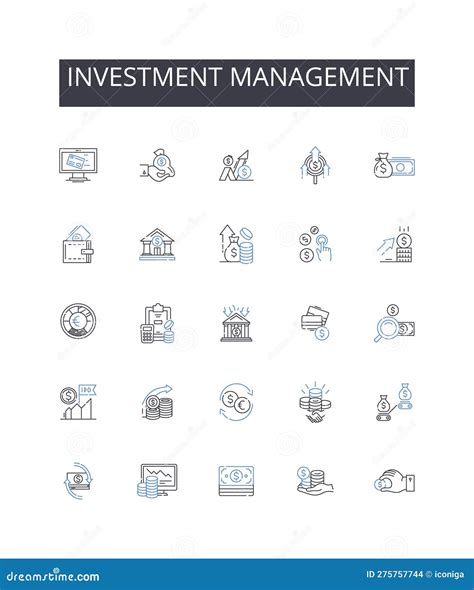 Investment Management Line Icons Collection Wealth Management Asset Management Portfolio