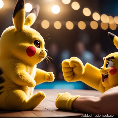 Pikachu And Spongebob Arm Wrestling Stable Diffusion Online