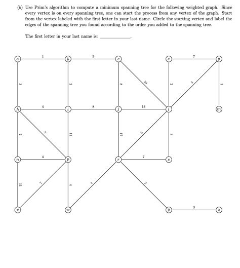 B ﻿use Prims Algorithm To Compute A Minimum