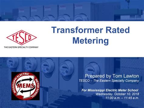 Transformer Rated Metering Ppt