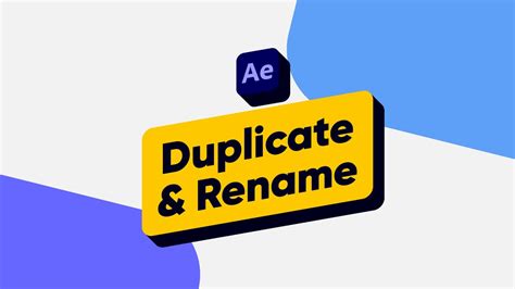 Duplicate And Rename For After Effects Youtube