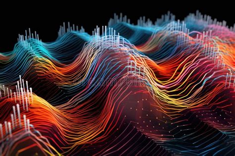 Symphony Of Sound Waves Visualized Through Vibrant And Undulating Lines Capturing The Essence