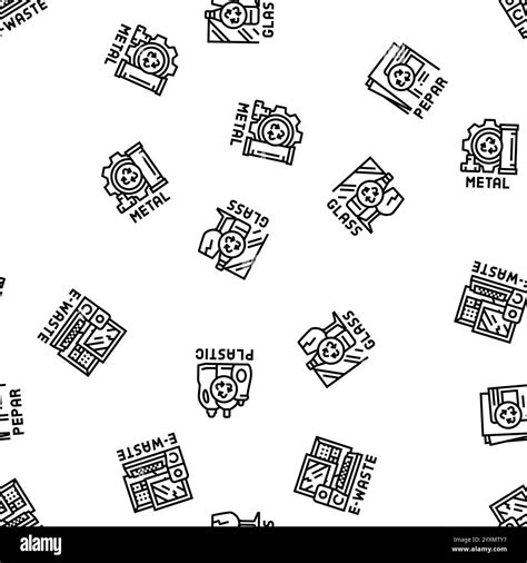 Waste Sorting Garbage Plastic Seamless Pattern Vector Stock Vector