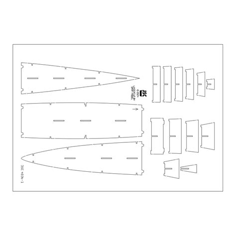Lasercut Hull Framework For Cruiser Exeter Jsc 403b L