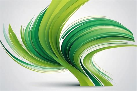 Vector Abstract Green Curved Lines Background Template Brochure Design