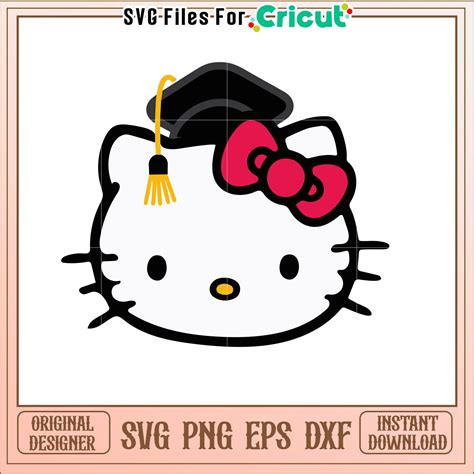 Hello Kitty Graduation Svg Svg Files For Cricut