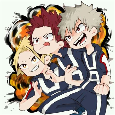 Kirishima Eijirou Bakugou Katsuki And Kaminari Denki