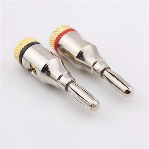4pcs Audio Cable Connector Banana Plug Speaker Wire Adapter Speaker