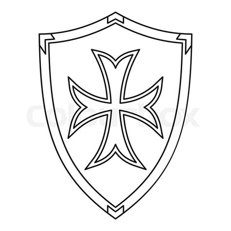 Protective Shield Icon Outline Illustration Of Protective S Colourbox