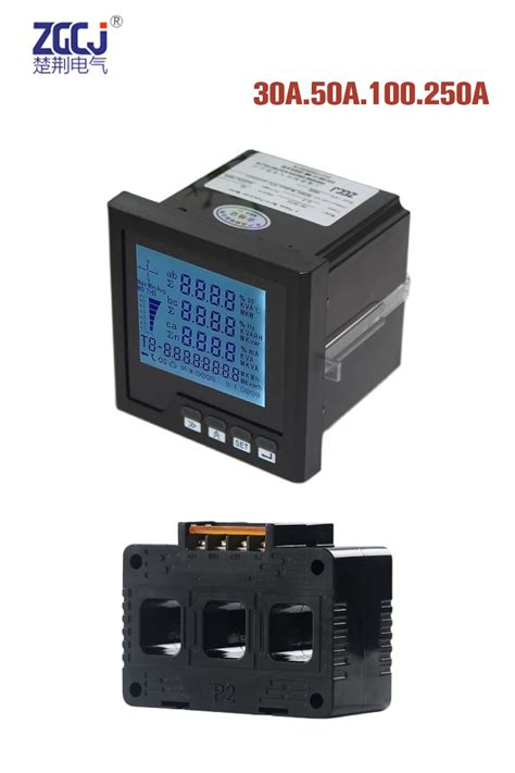 Rs485 Modbus Rtu 3 Phase Multifunction Panel Meter With 3 Phase Ampere Sensor Analyzer A V 