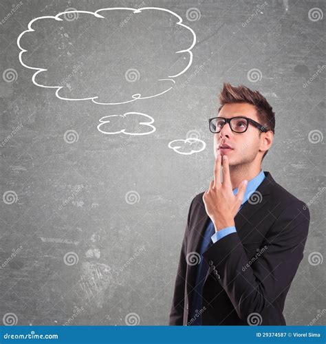 Thinking Man With Speech Bubble Stock Image Image Of Face Open 29374587