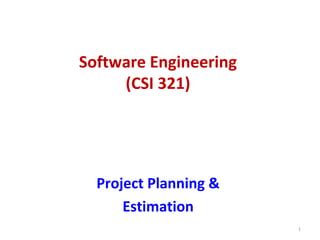 Software Engineering Project Planning Estimation PPT Computer Software And Applications