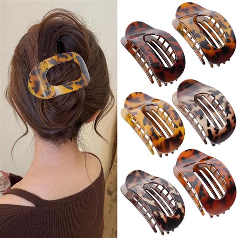 Picura Flat Hair Clips For Women 6 Pack Ergonomic Curved